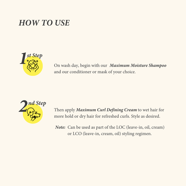 Curl Defining Cream for Wavy, Curly, Kinky & Coily Hair | Maximum Curl ...