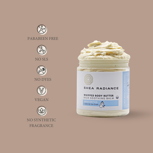 Whipped Shea Body Butter with Colloidal Oatmeal for Dry Sensitive Skin ...